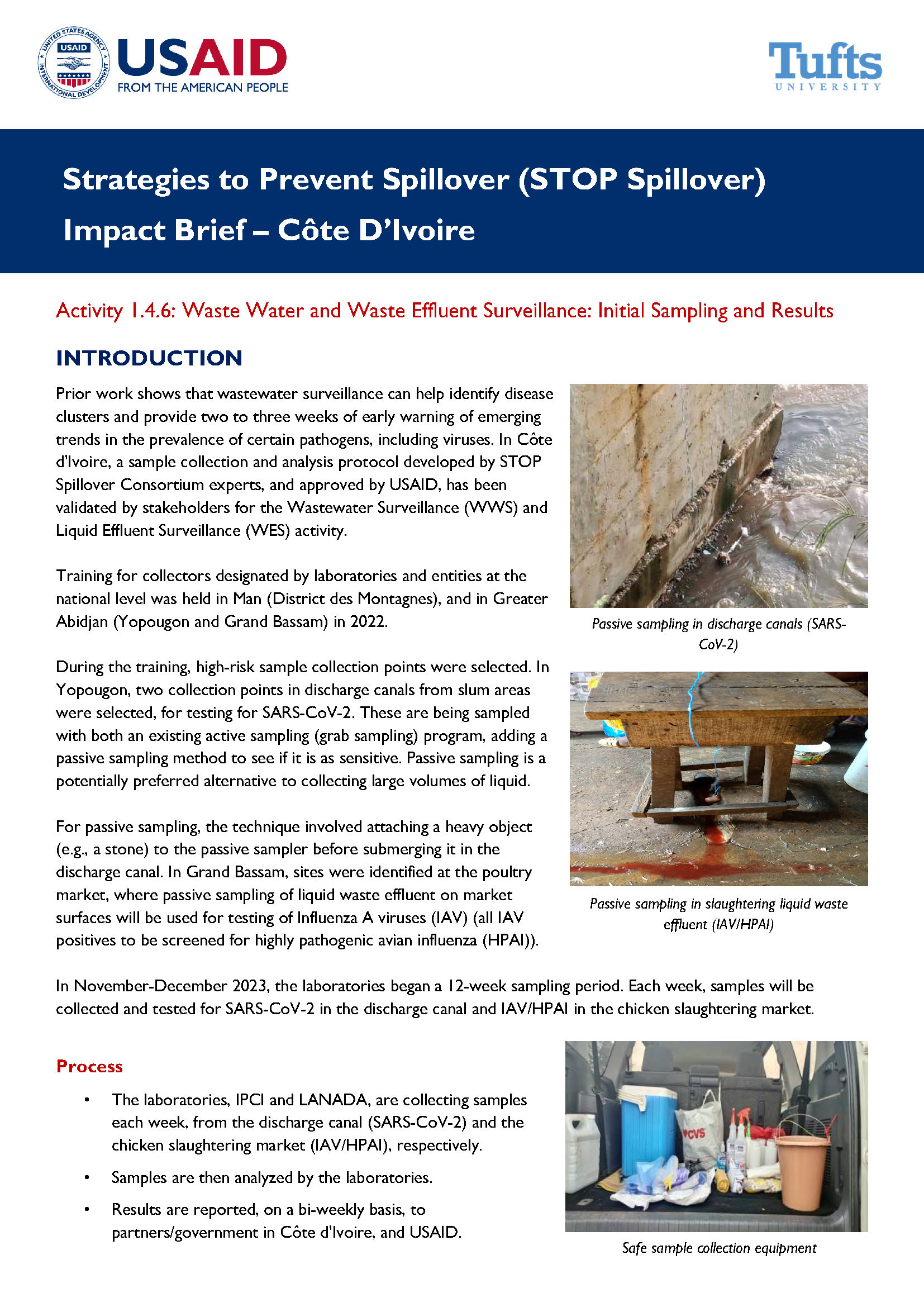 Impact Brief: Waste Water and Waste Effluent Surveillance: Initial Sampling and Results | STOP ...